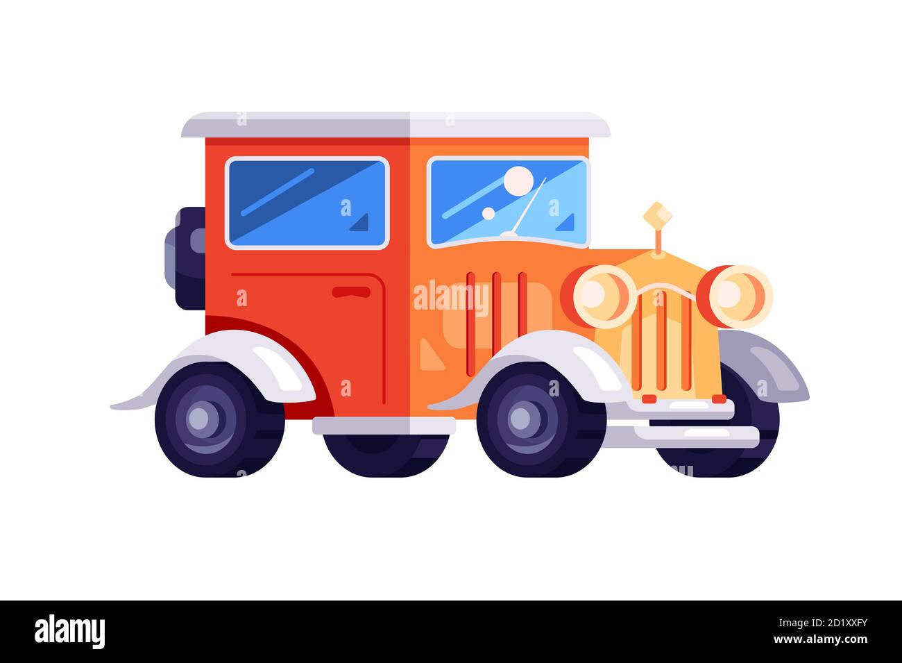 Retro car in flat Stock Vector Images - Alamy