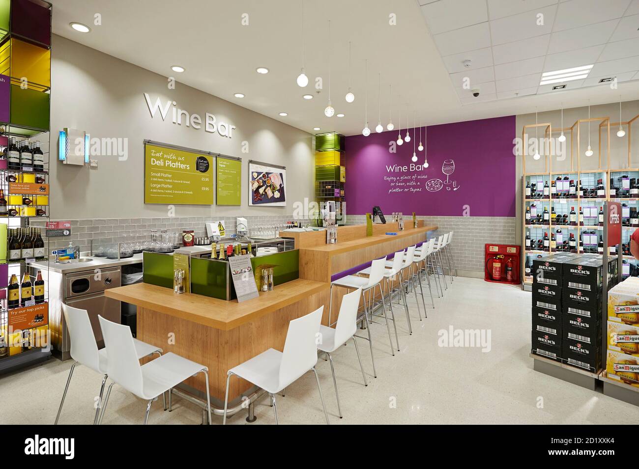Wine display Waitrose retail store at Horesham, south east England, UK ...