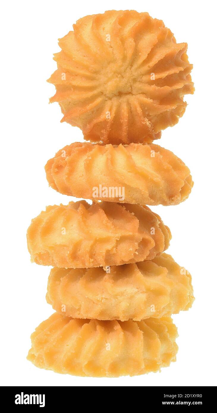 Homemade shortbread cookies isolated on white background Stock Photo ...