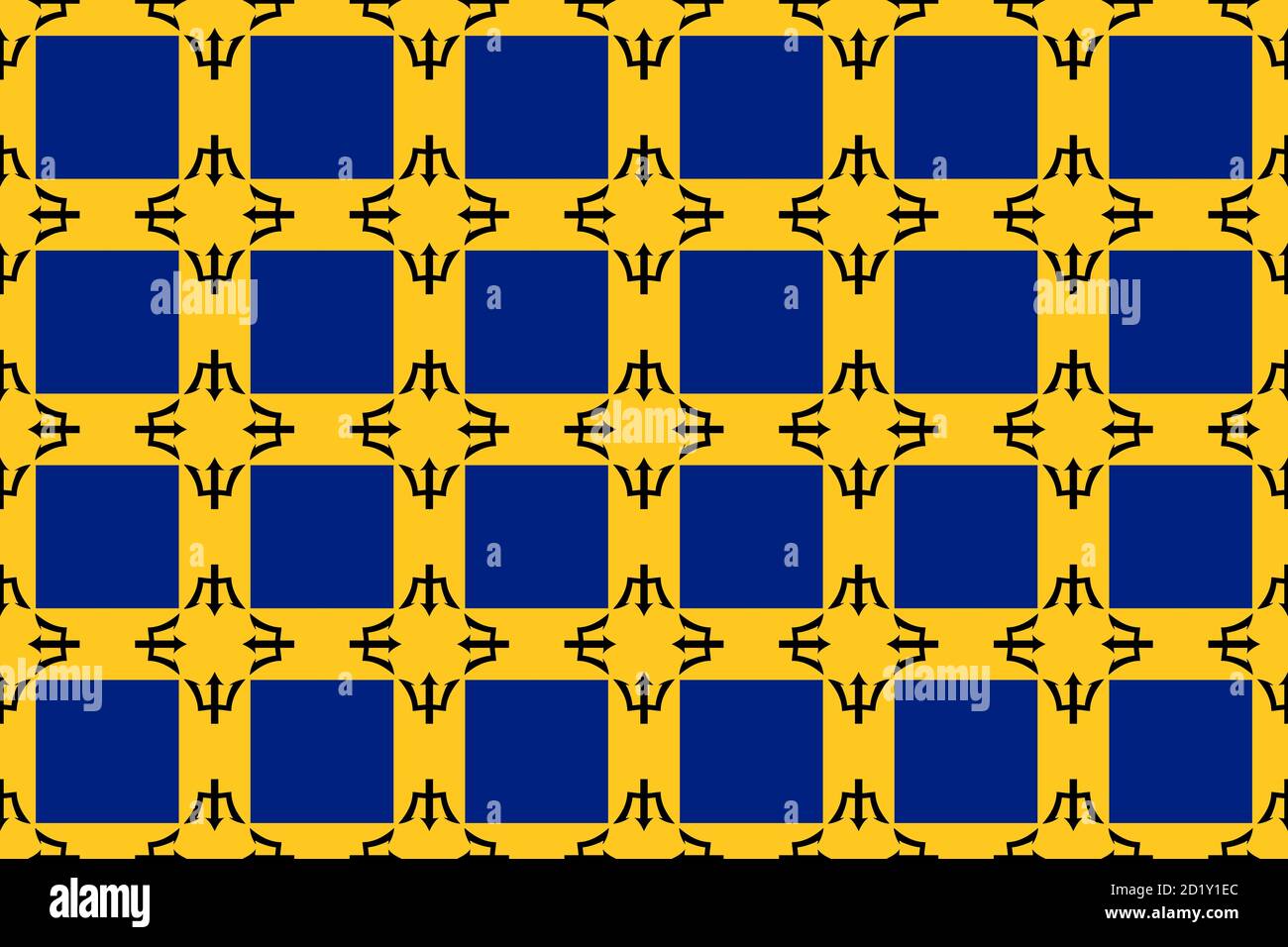 Simple geometric pattern in the colors of the national flag of Barbados ...