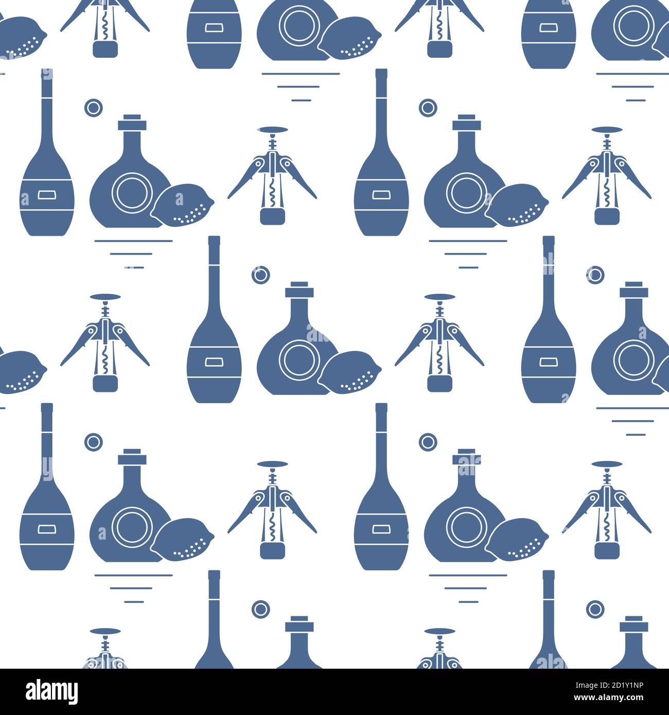 Seamless pattern Vector illustration Bottles of alcoholic beverage ...