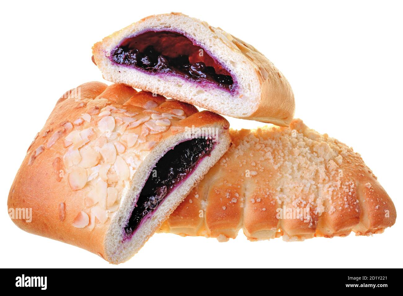 Sweet bun with berry filling isolated on white background Stock Photo ...