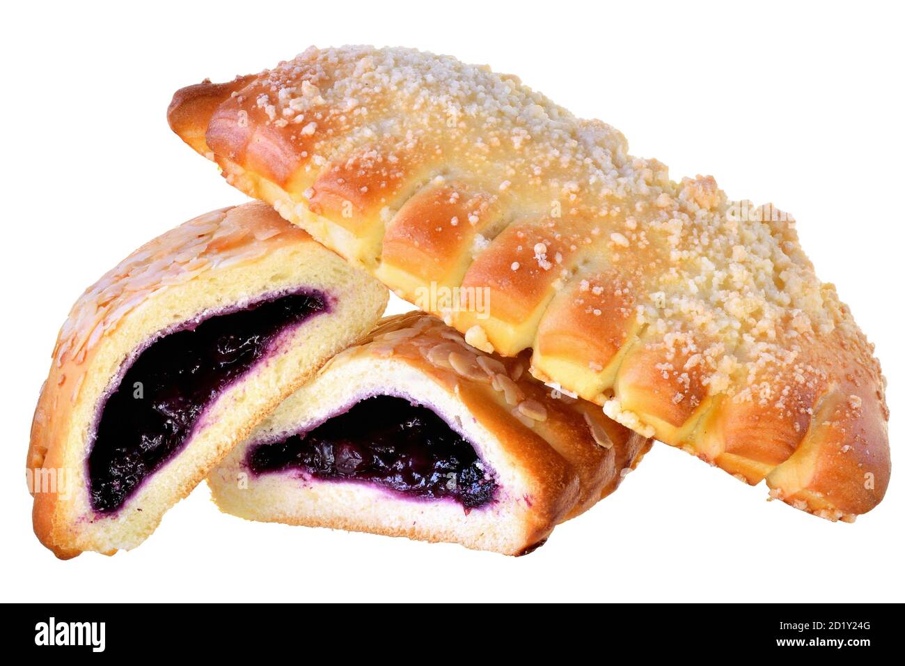 Sweet bun with berry filling isolated on white background Stock Photo ...