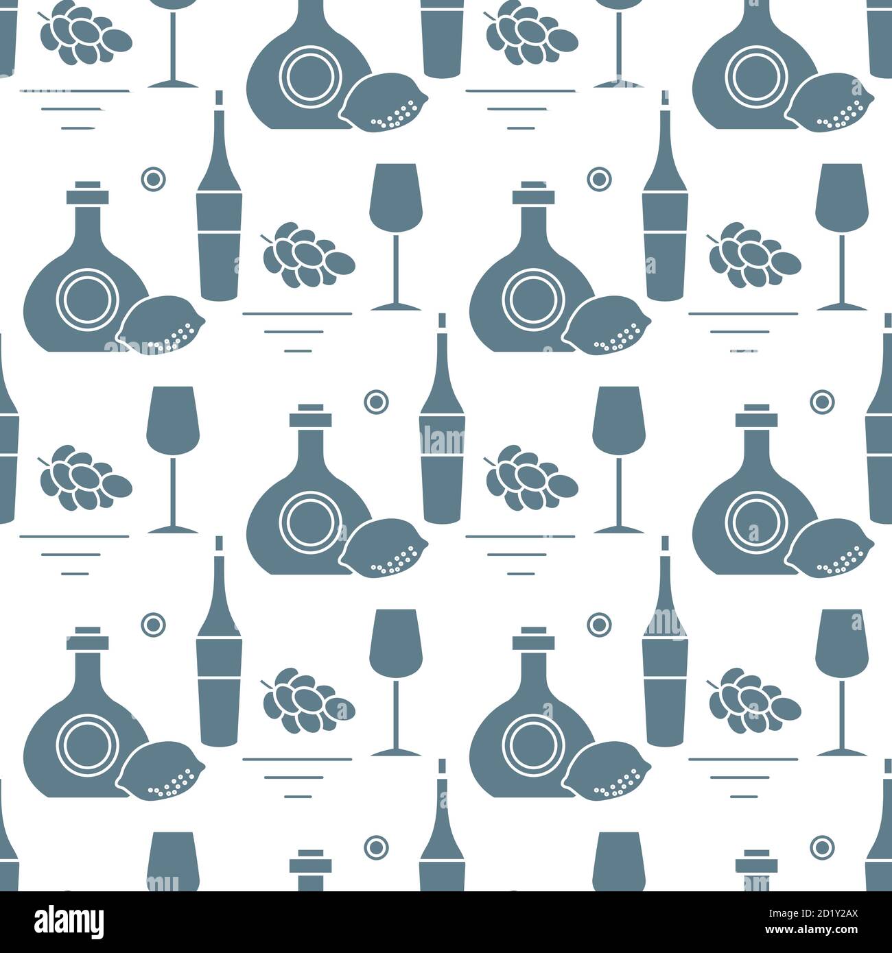 Seamless pattern Vector illustration Bottles of alcoholic beverage ...