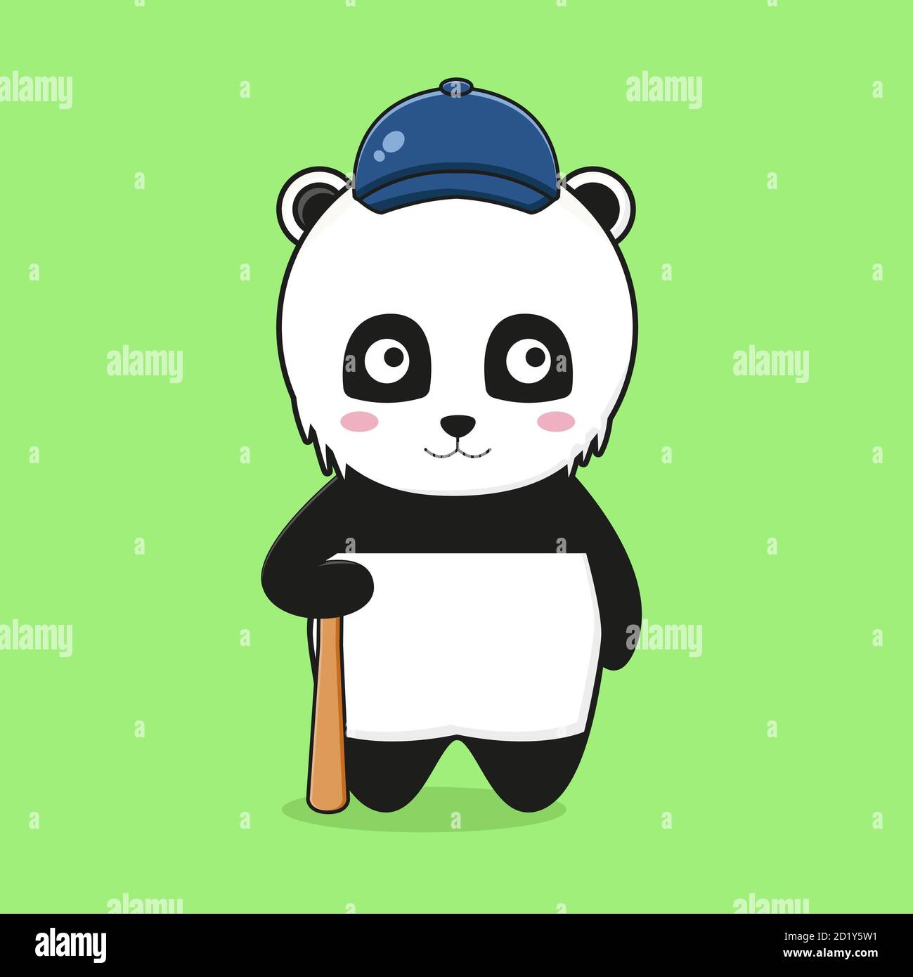 Cute panda mascot character illustration play baseball. Design isolated ...