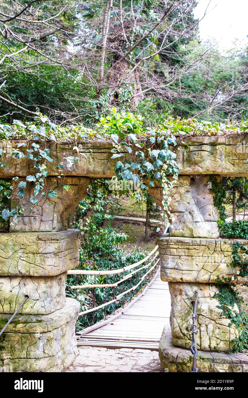 Old stone single arch bridge. Ancient stone arch bridge Stock Photo - Alamy
