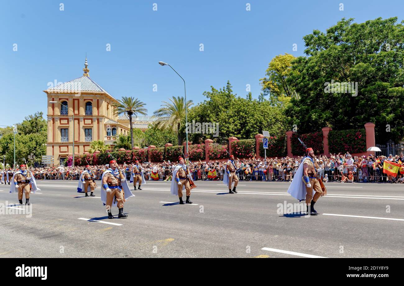 Seville, Spain - June 01, 2019: Indigenous Regular Forces of Melilla ...