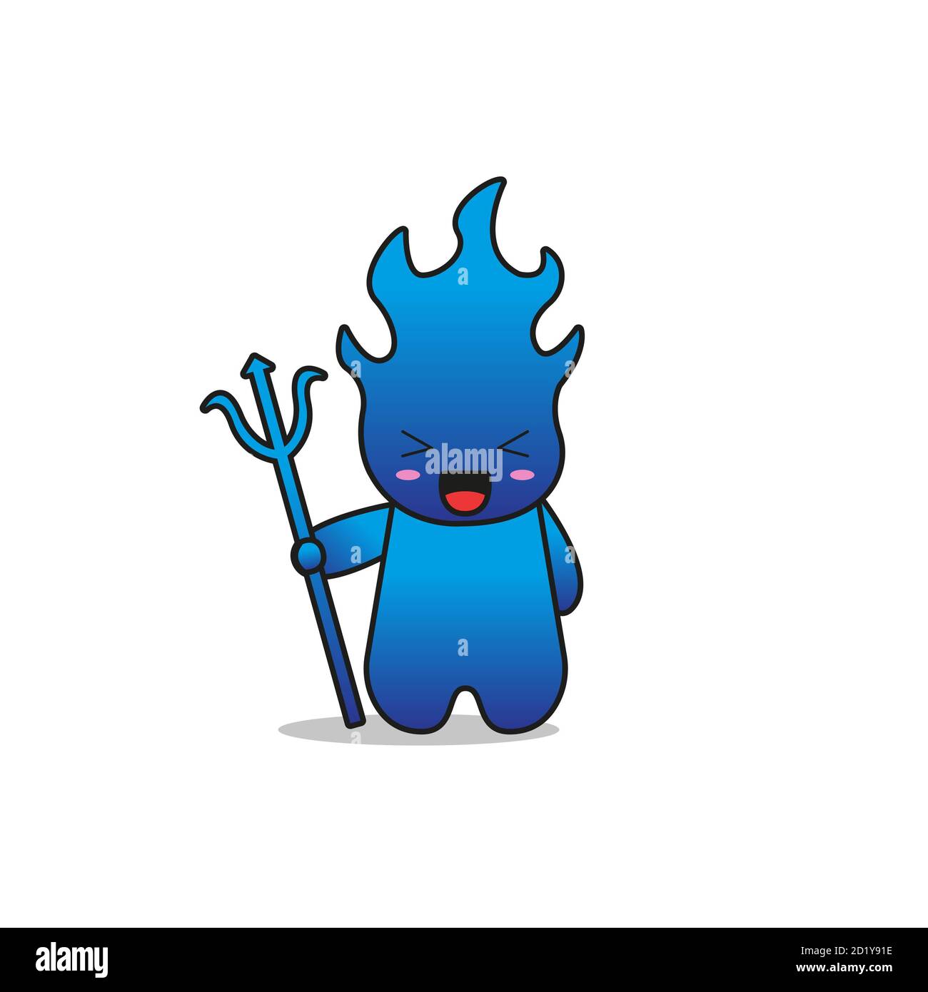 Cute fire mascot character illustration. Design isolated on white ...