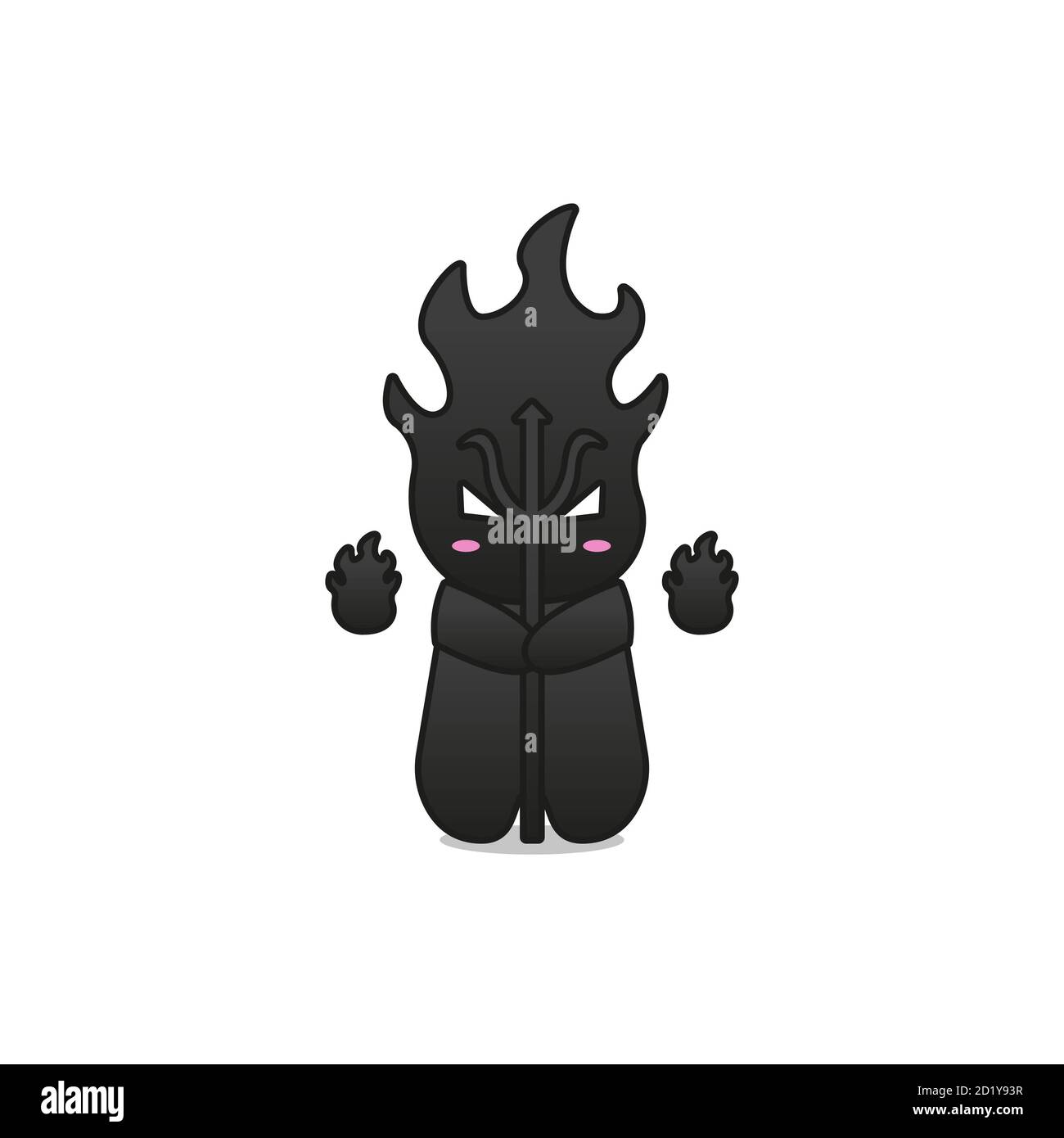 Cute fire mascot character illustration. Design isolated on white ...