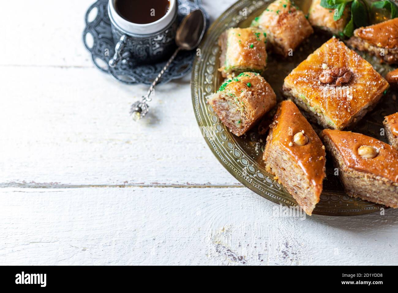Ramadan kareem with arabic coffee and traditional arabic dessert ...