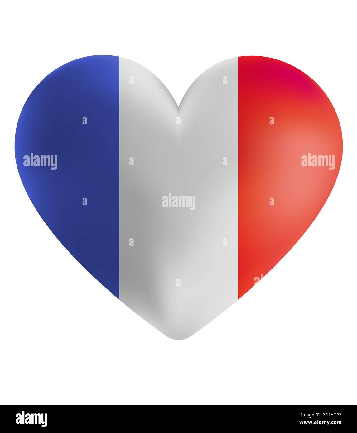 Simple illustration of a heart with a french flag Stock Photo - Alamy