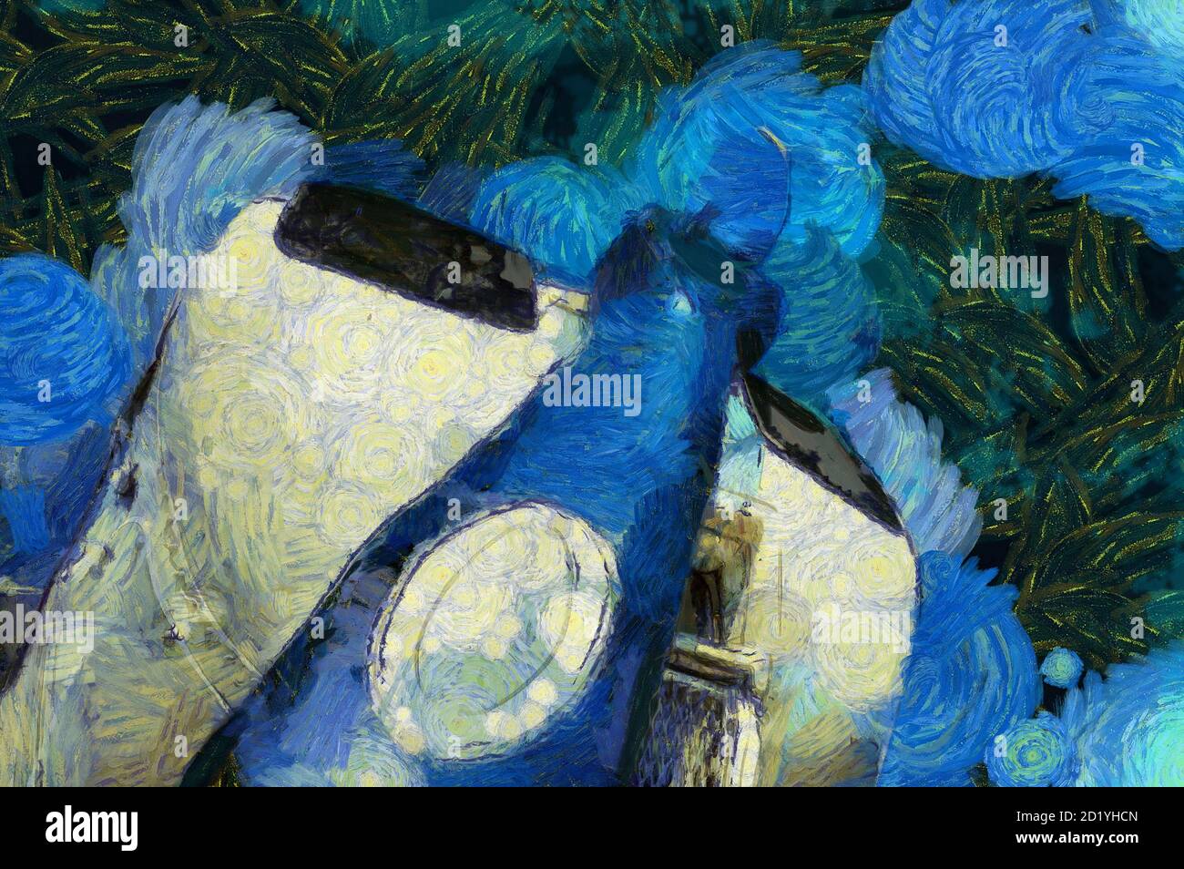 Propeller plane head Illustrations creates an impressionist style of ...