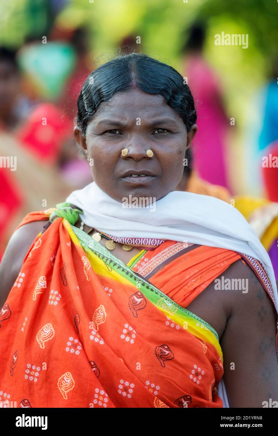 Tribal Lady Portrait, Dussera, Chattisgarh, India Stock Photo - Alamy