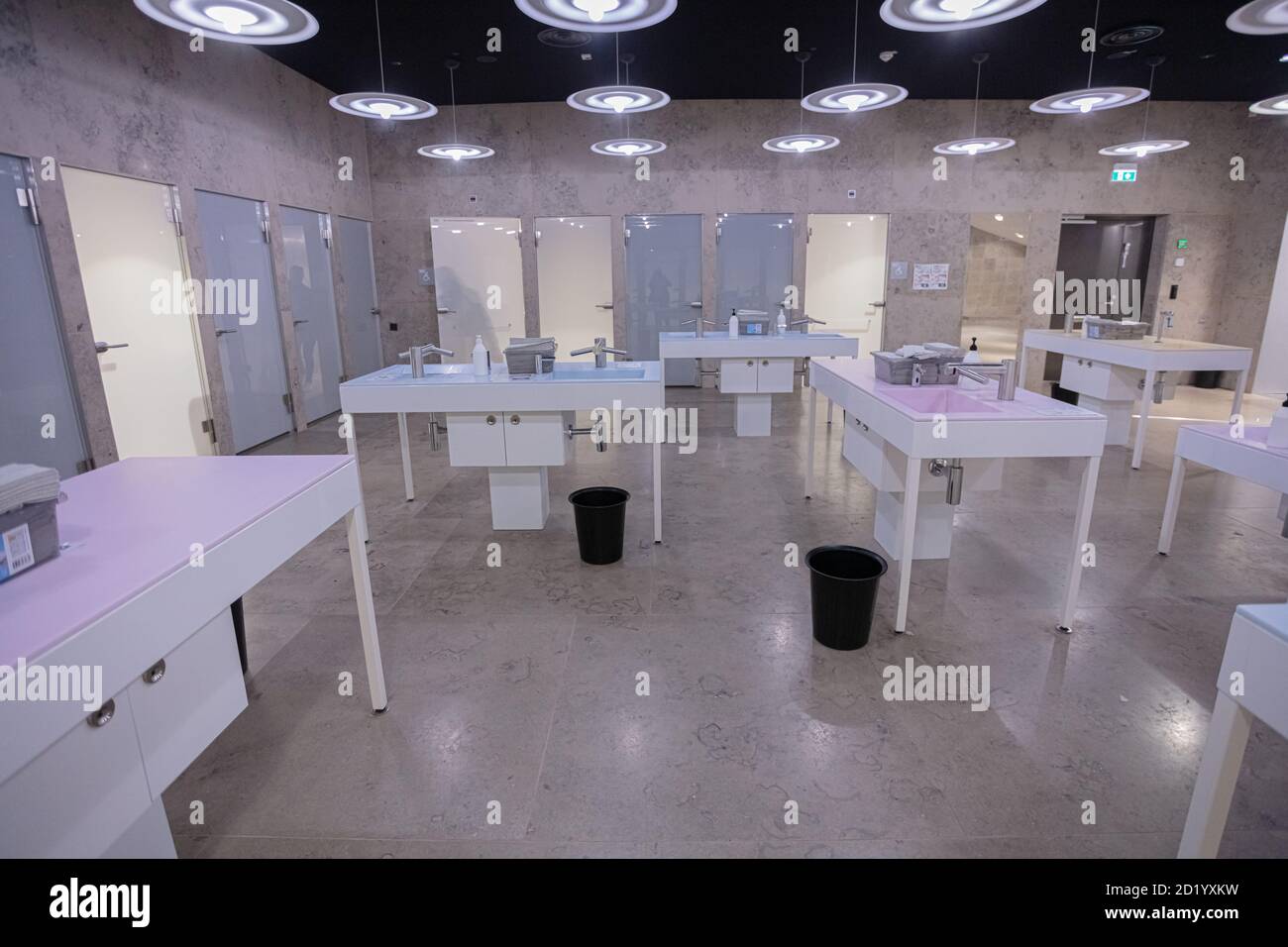 Helsinki, Uusimaa, Finland 2020 October 2, 2020 Public toilet in the ...