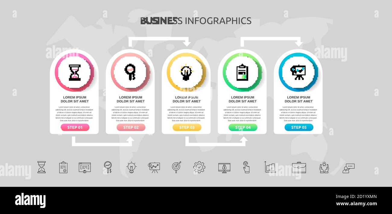 Vector infographic template circles for five icons, diagram, graph ...