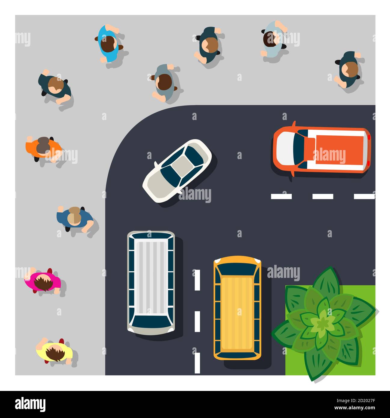 The top view from above is a map of the city with town infrastructure ...