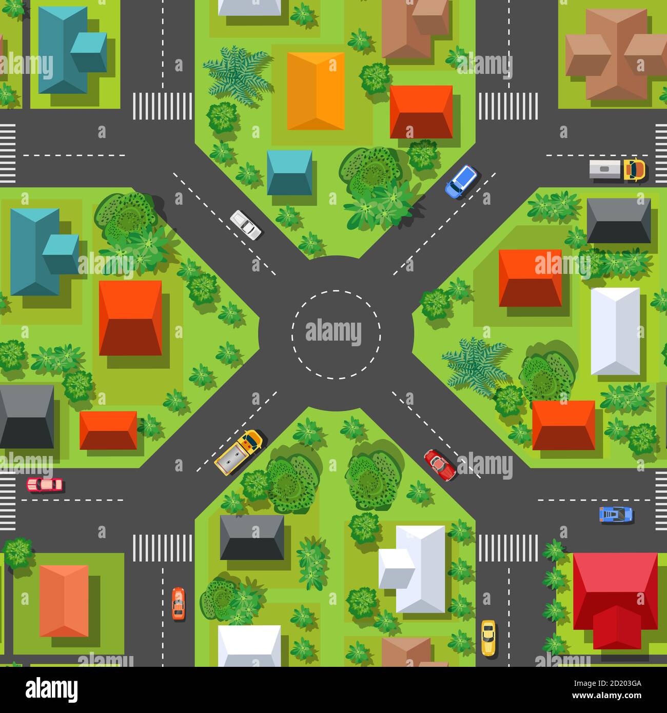 The top view is a map of the city district module block with town ...