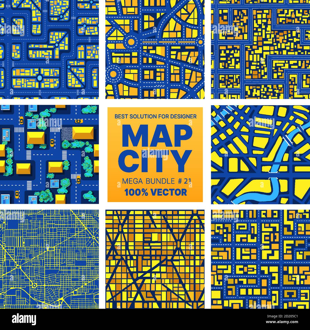 Background city map set pattern repeating Stock Vector Image & Art - Alamy