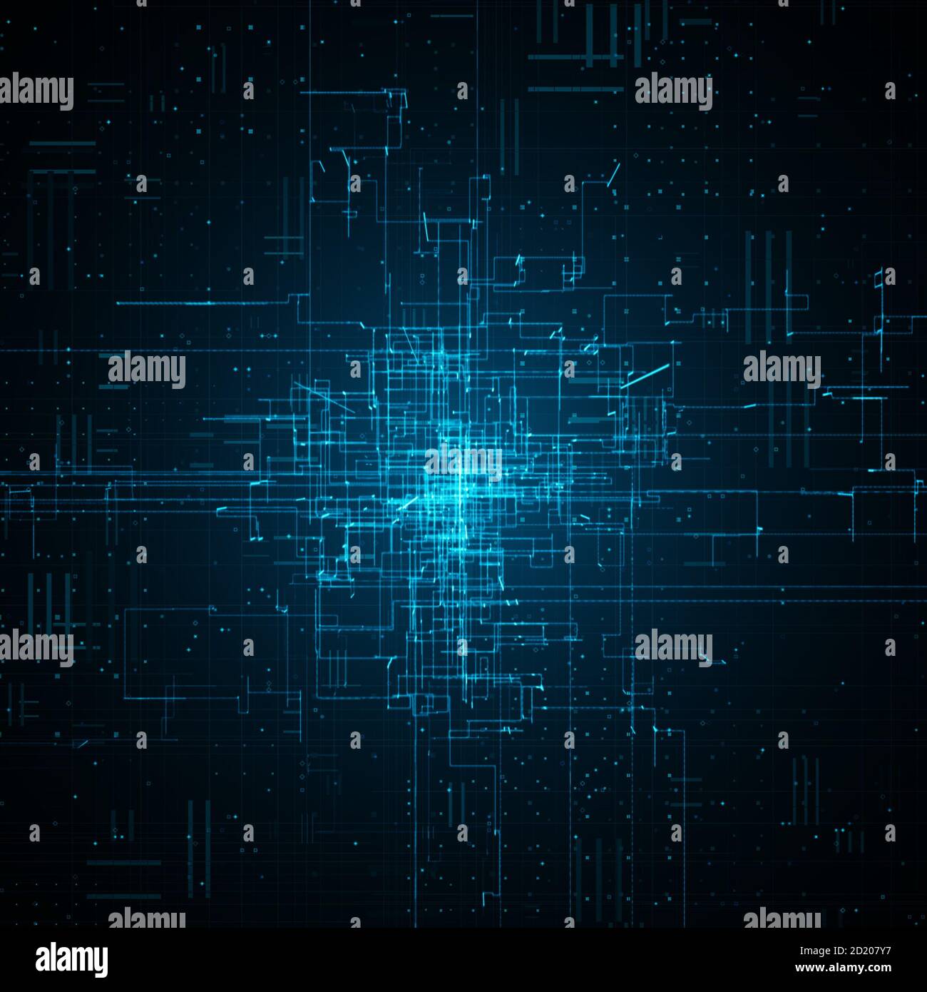 Glowing Circuit Network. Big Data Concept Stock Photo - Alamy