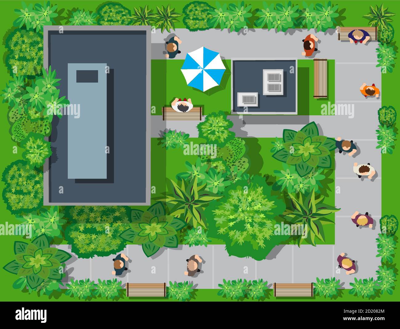 A top view from above is a city map of a urban park Stock Vector Image ...