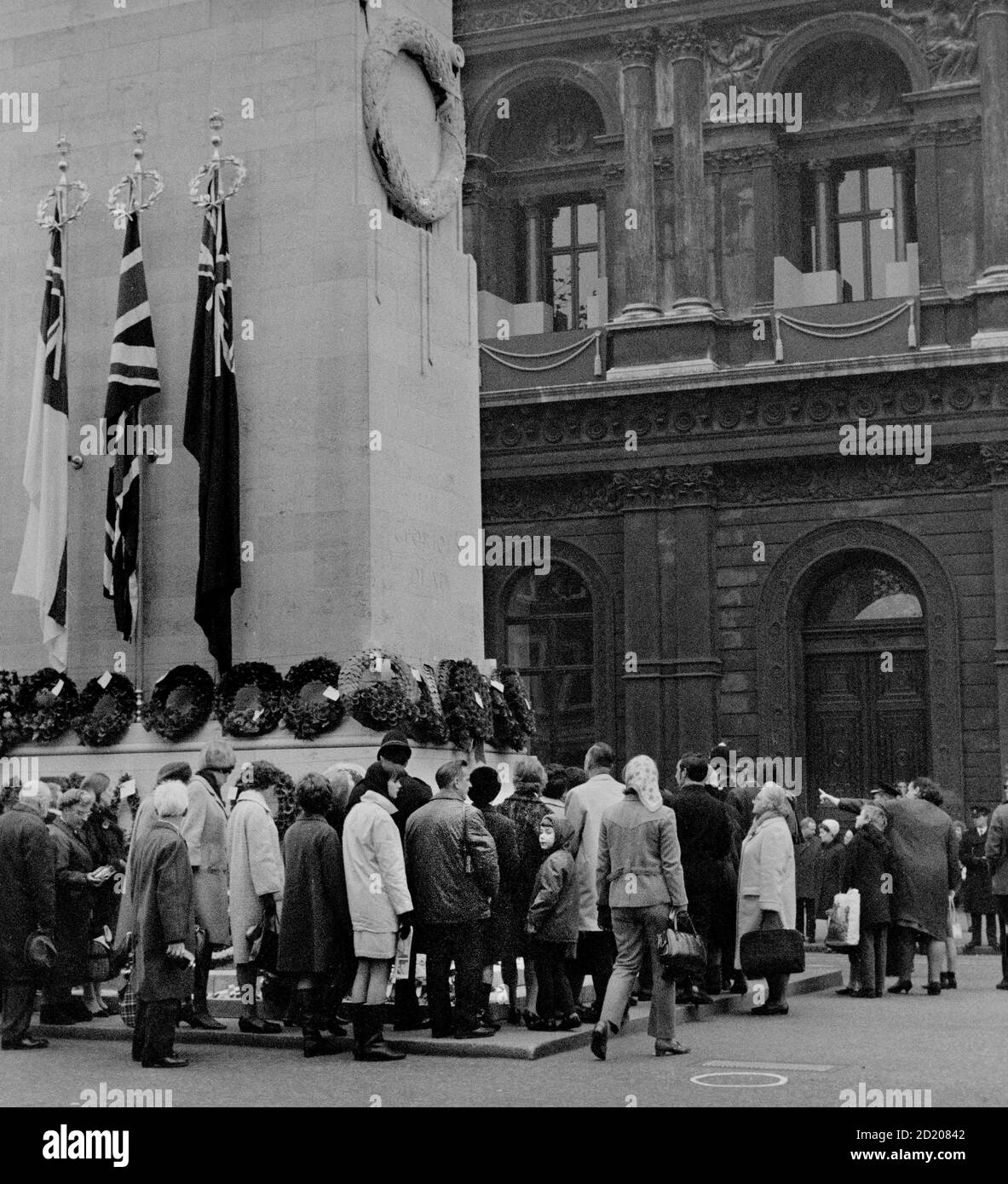 London views in the mist November 1968 Armistance day parade, Whitehall ...