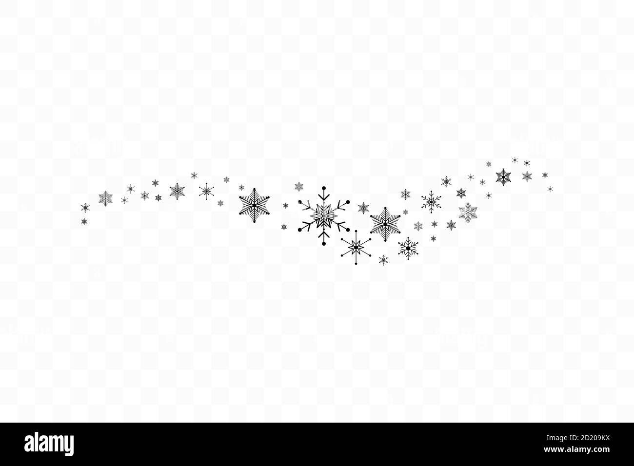 Magic wand with a snowflakes. Trace of black dust. Magic abstract ...