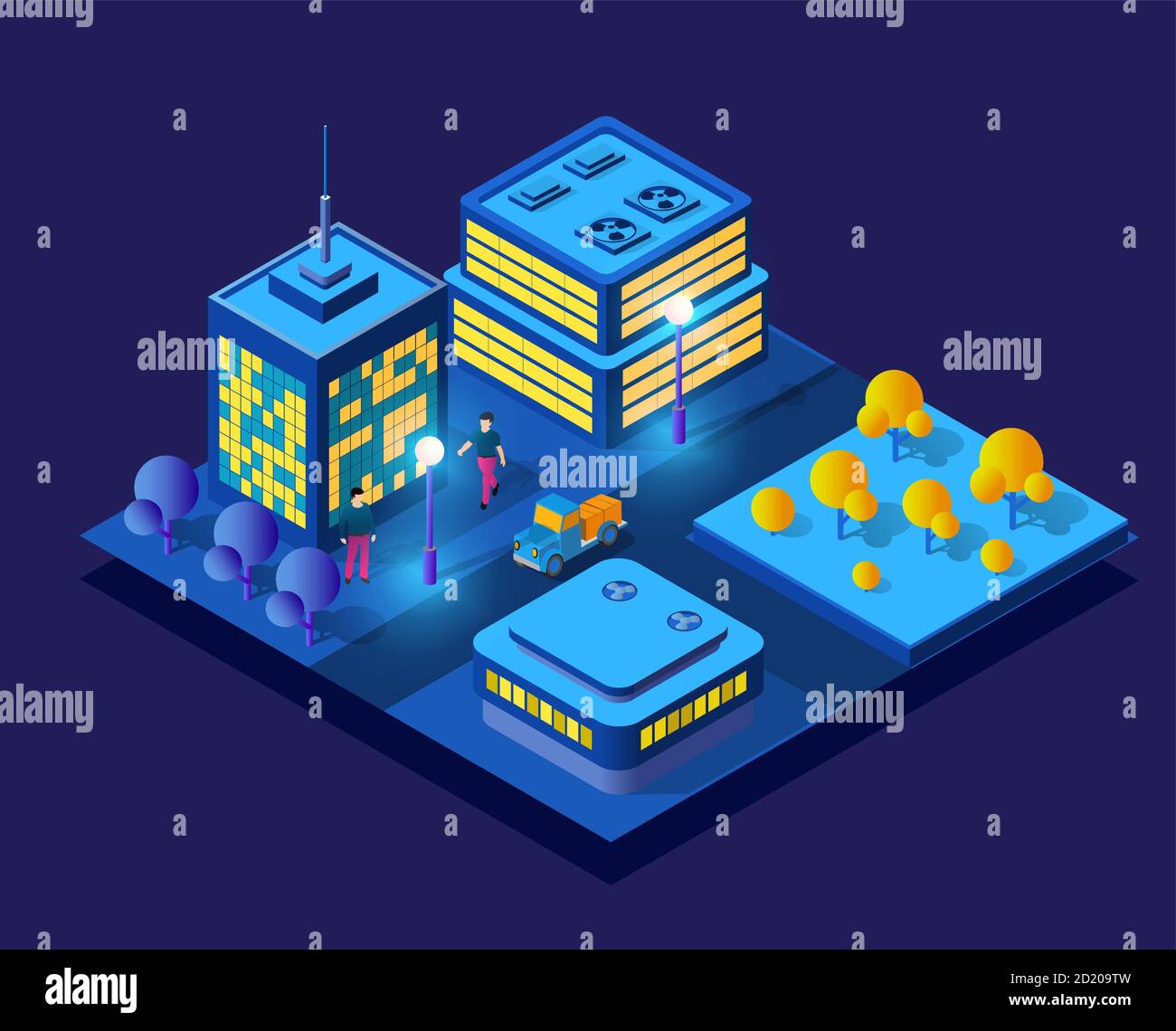 Isometric ultra city concept of violet style Stock Vector Image & Art ...
