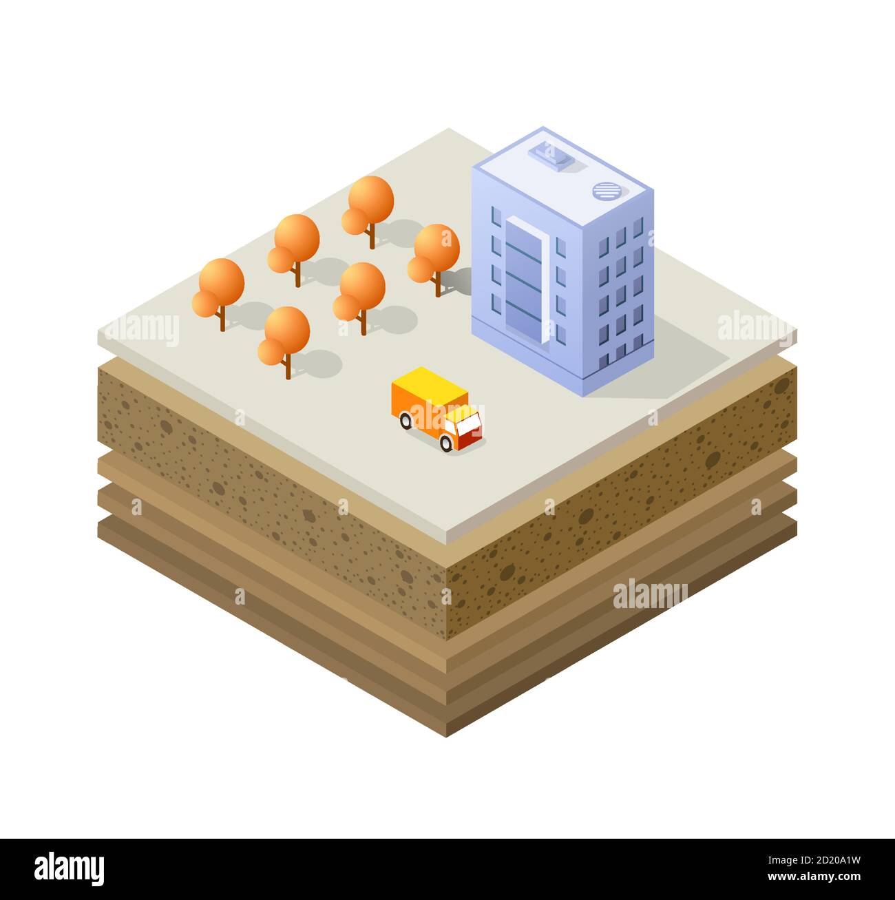 Soil Layers cross section geological of urban environment Stock Vector ...