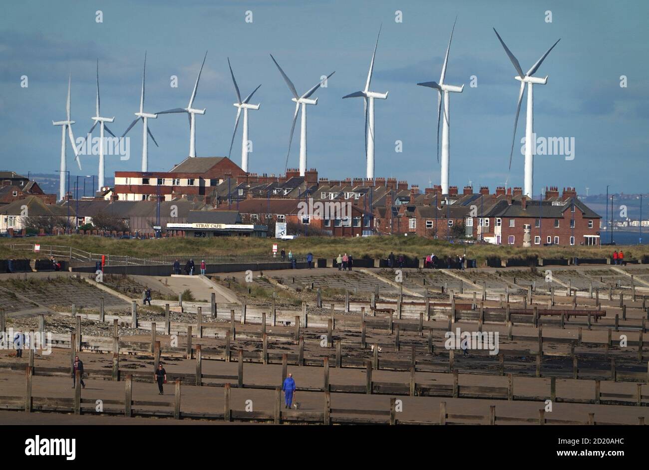 Teesside Wind Farm near the mouth of the River Tees off the North ...