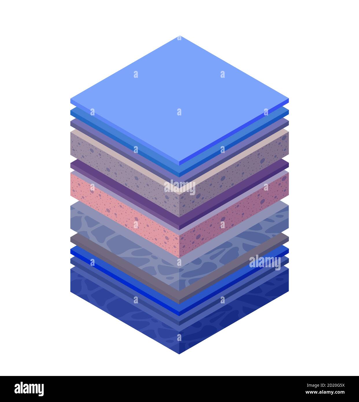 Geological and underground layers of soil under the isometric Stock ...