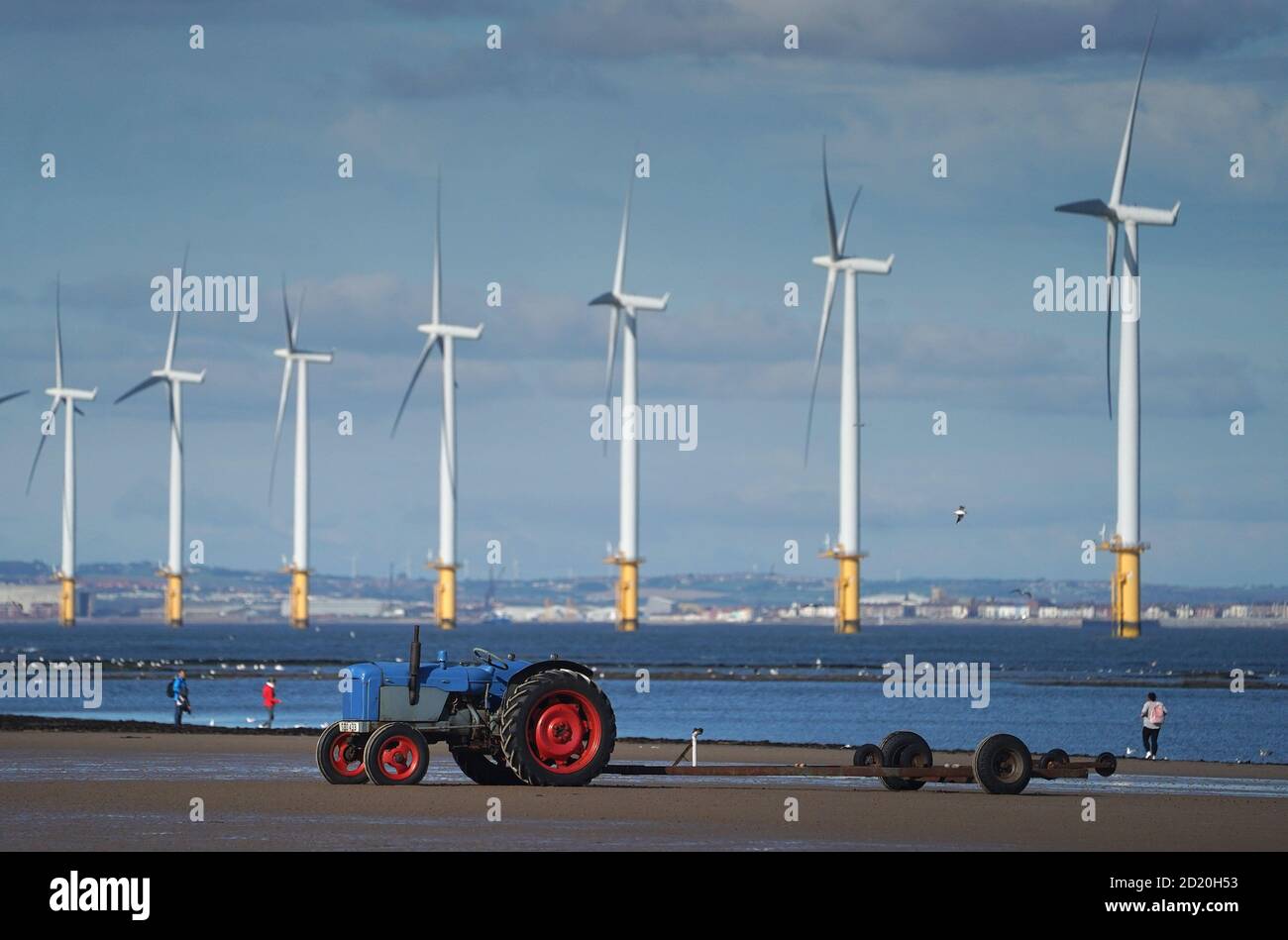 Teesside Wind Farm near the mouth of the River Tees off the North ...