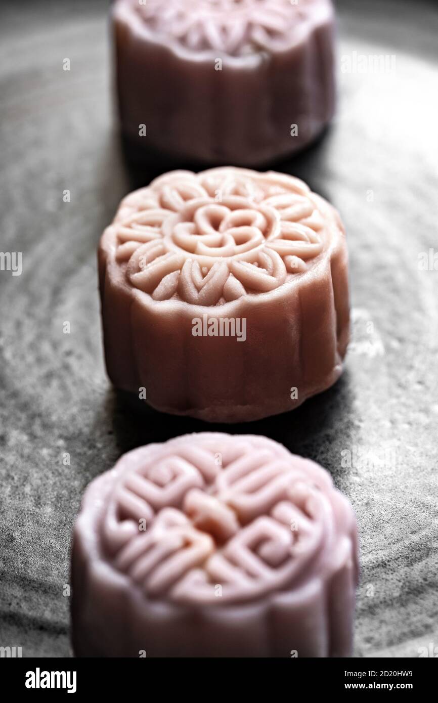 Pastel color Mooncake with Soybean paste filling Stock Photo - Alamy