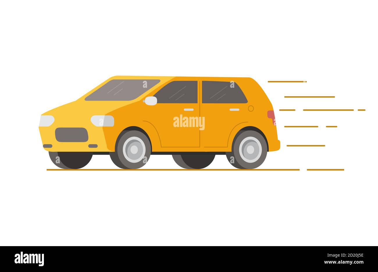 Yellow hatchback car Stock Vector Images - Alamy