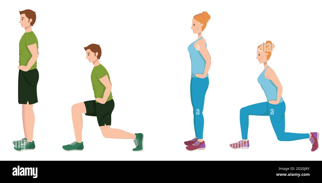 Forward lunge pose Stock Vector Images - Alamy
