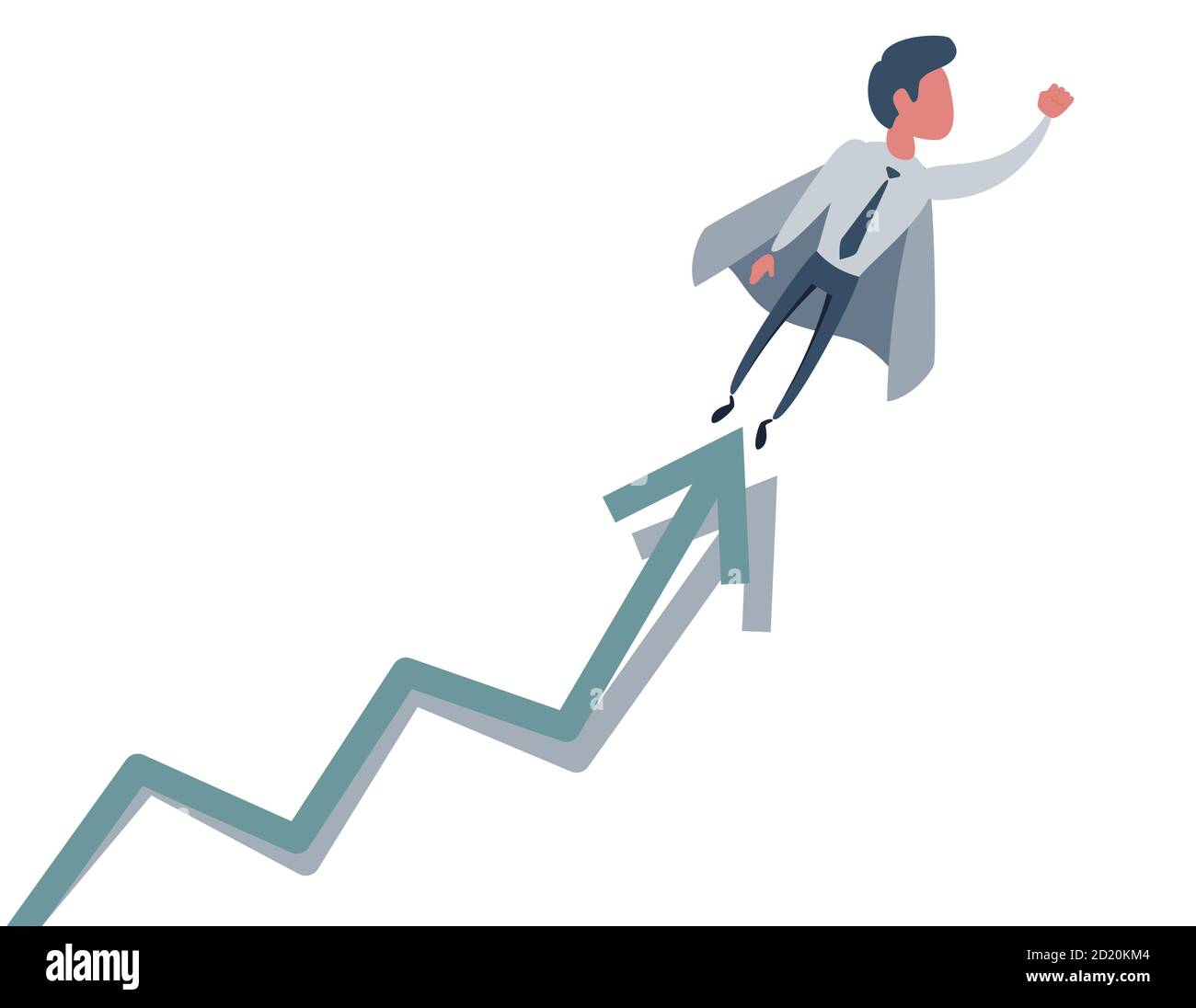 Business concept illustration of a superhero businessman taking the ...