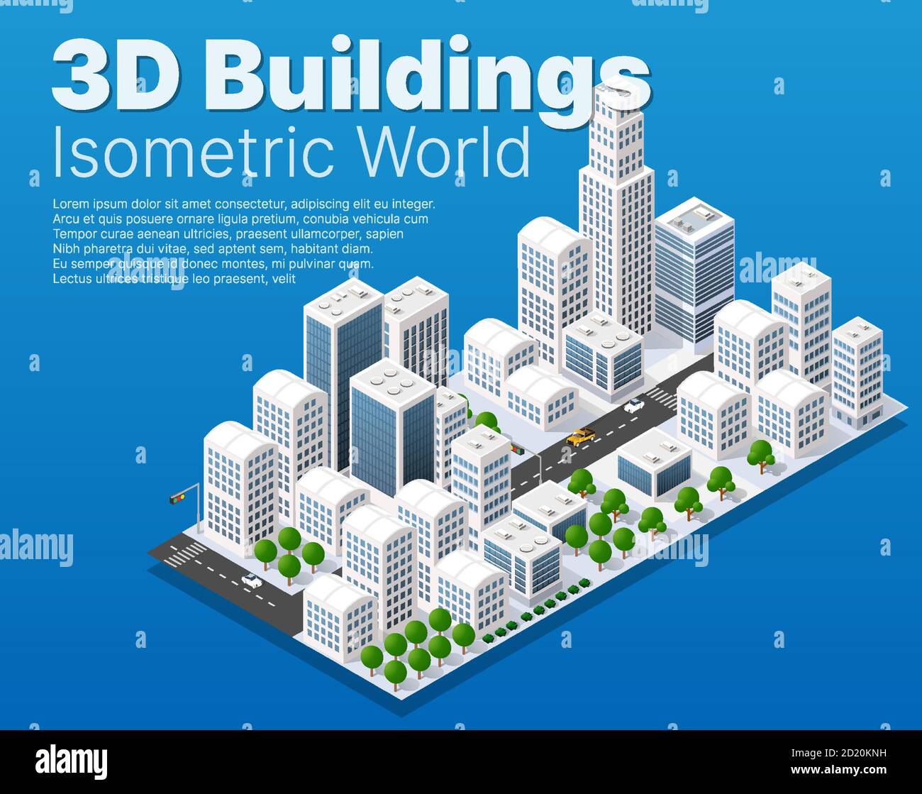 Isometric 3d module block district part of the city Stock Vector Image ...