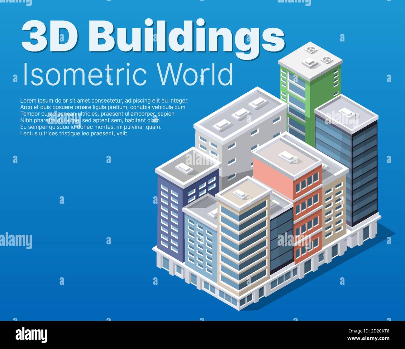 Isometric 3d module block district part of the city Stock Vector Image ...