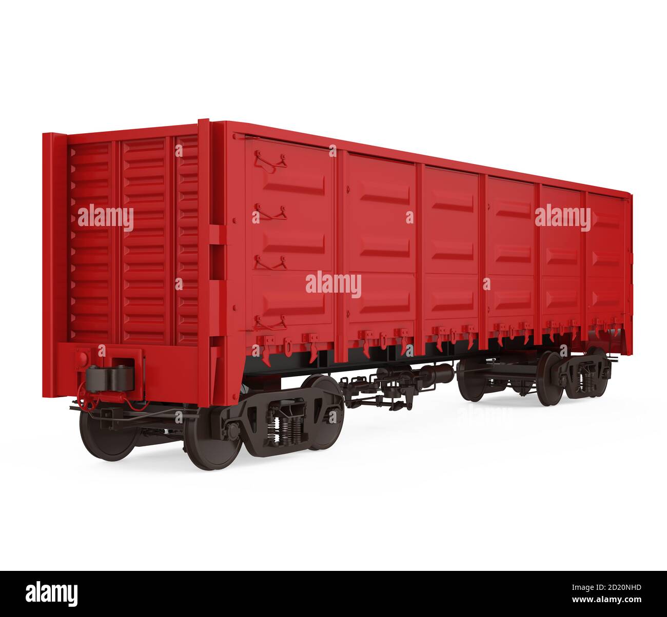 Red Boxcar Isolated Stock Photo - Alamy