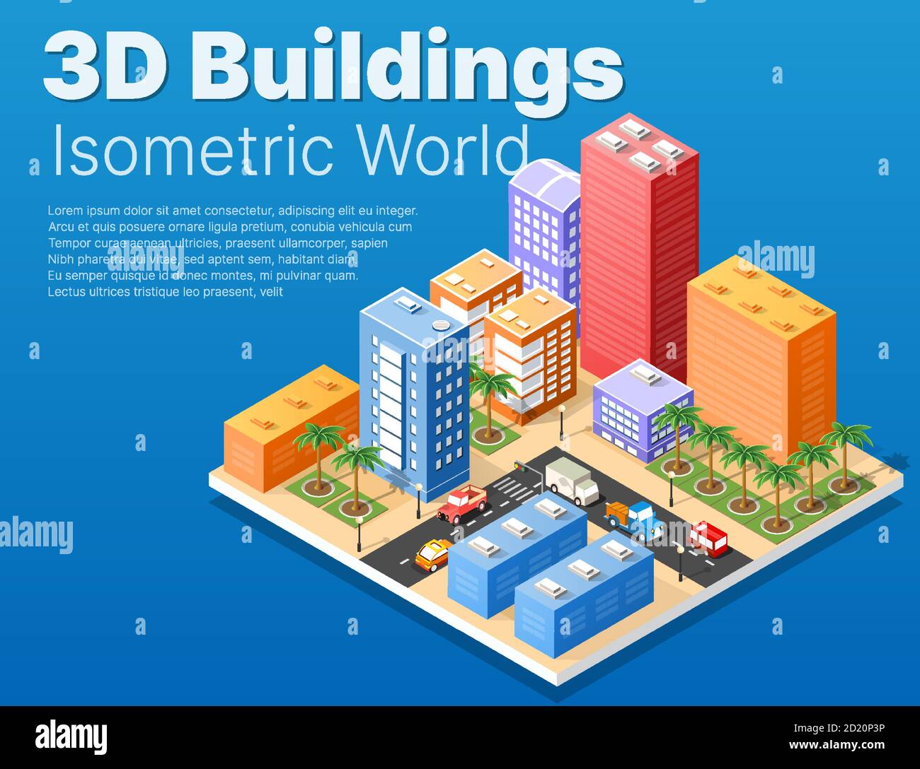 Isometric 3d module block district part of the city Stock Vector Image ...