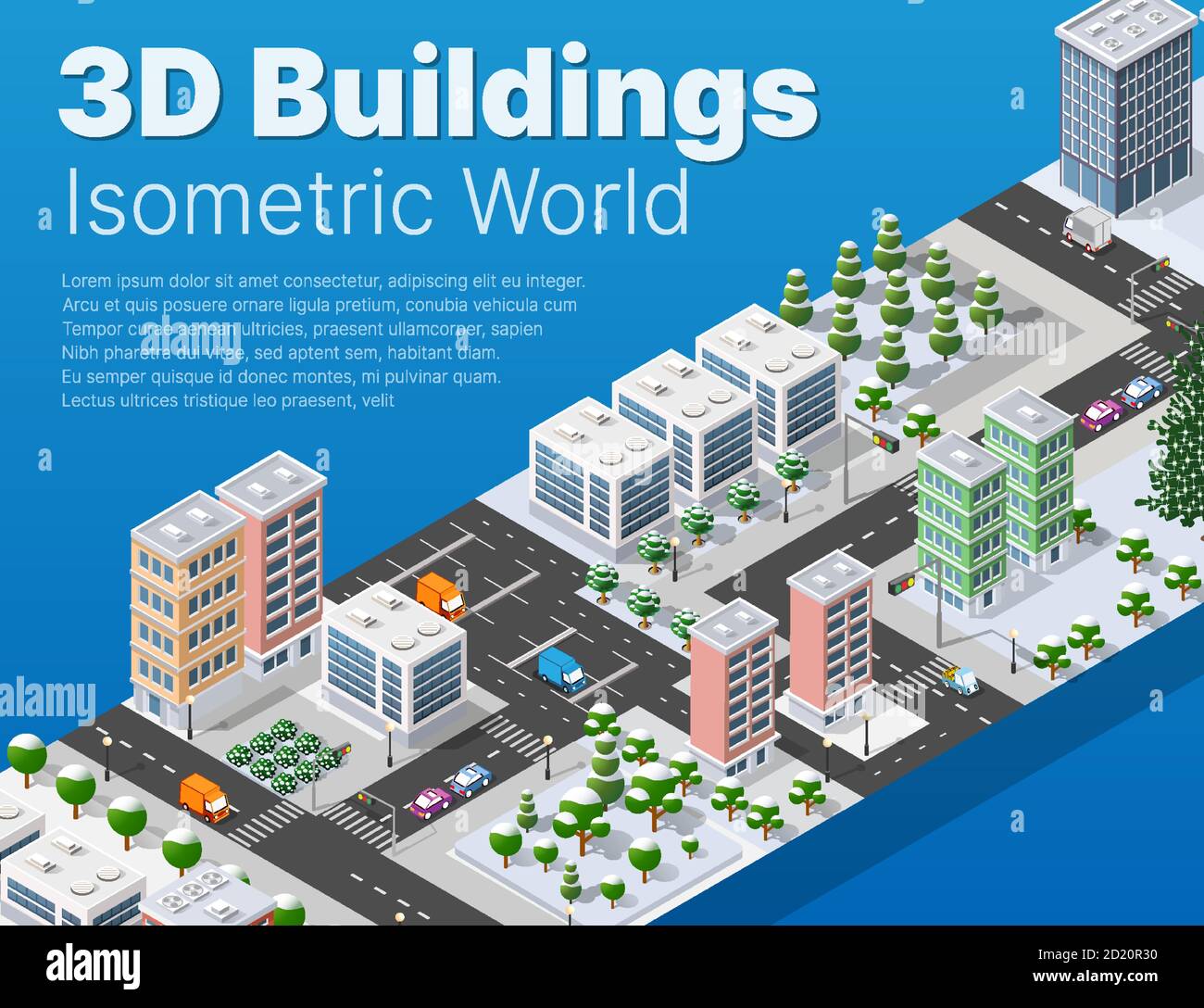 Isometric 3d module block district part of the city Stock Vector Image ...