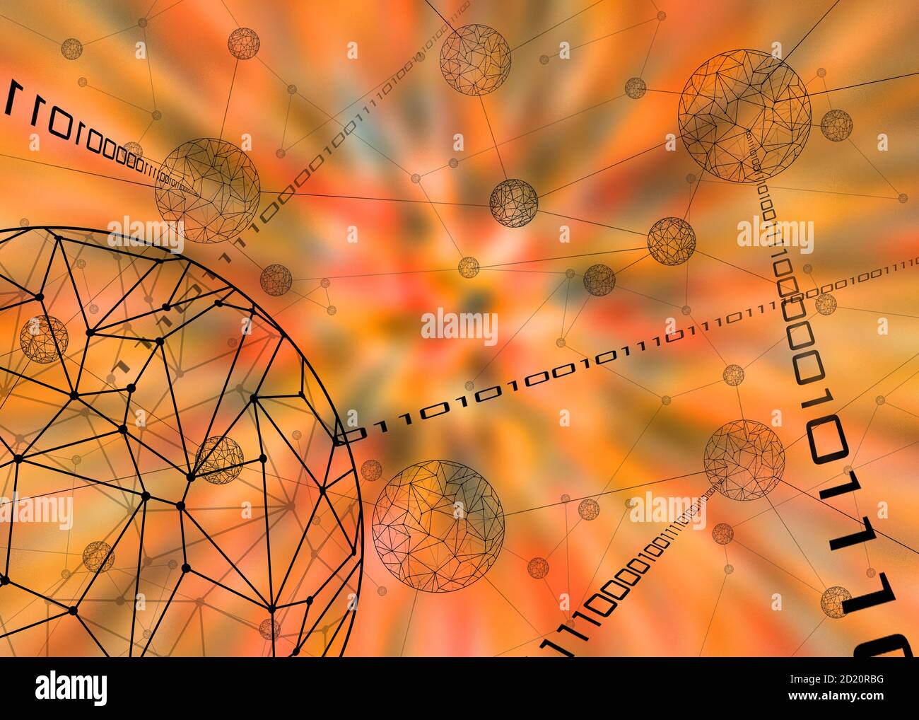 Visualisation of local networks, hubs and data transmission on a large ...