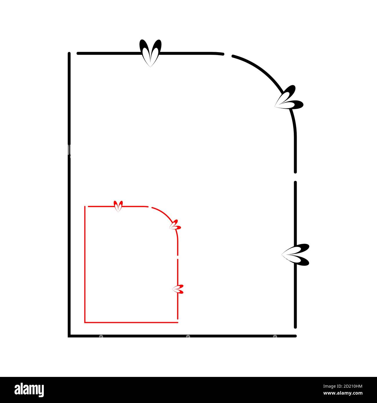 Decorative Editable frame. Stylized geometrical and heart shape ...