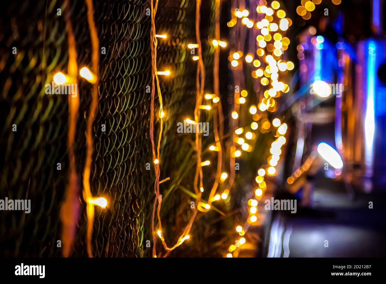 Christmas lights and decorations for a party event or gala dinner with ...