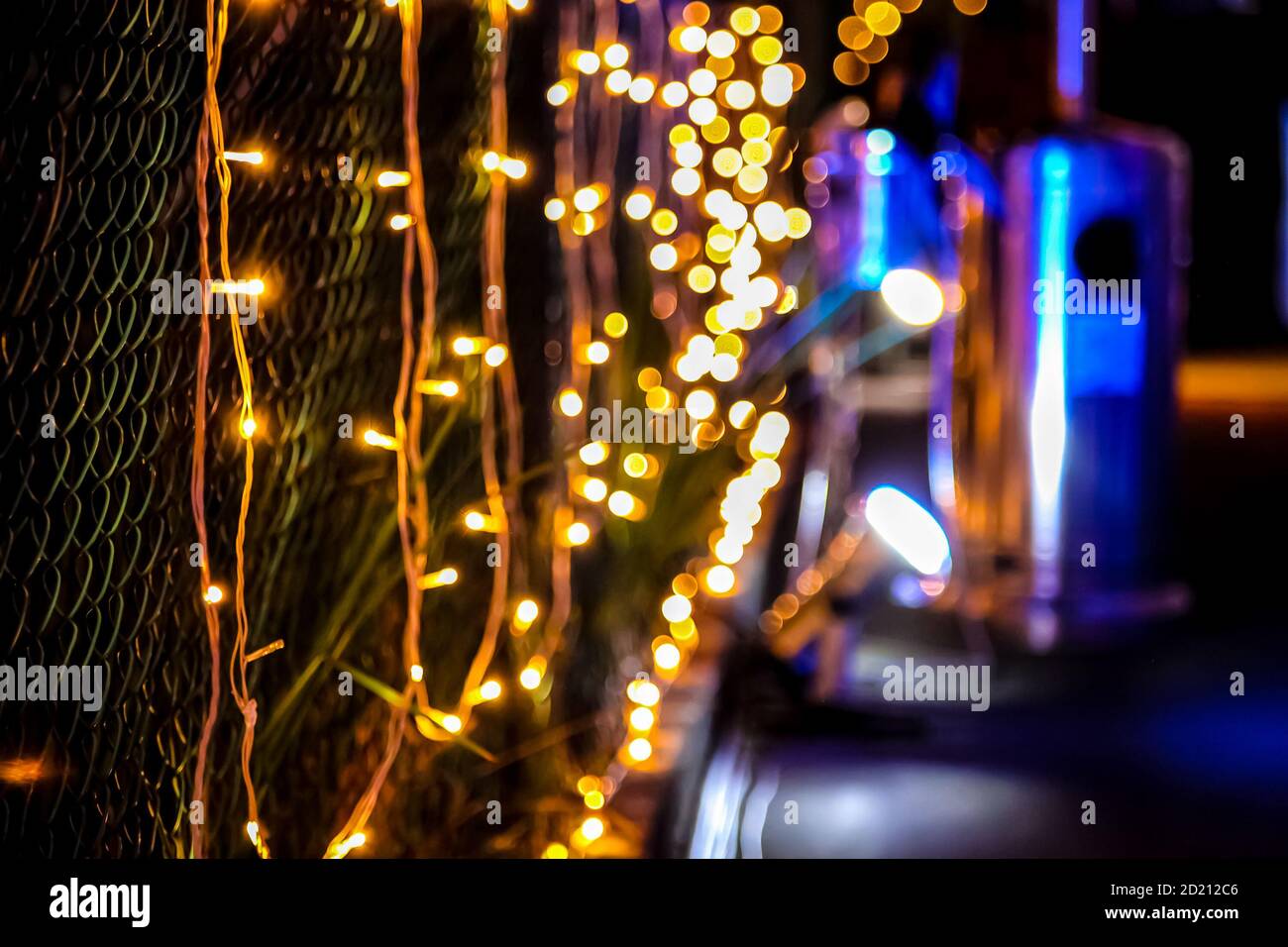 Christmas lights and decorations for a party event or gala dinner with ...