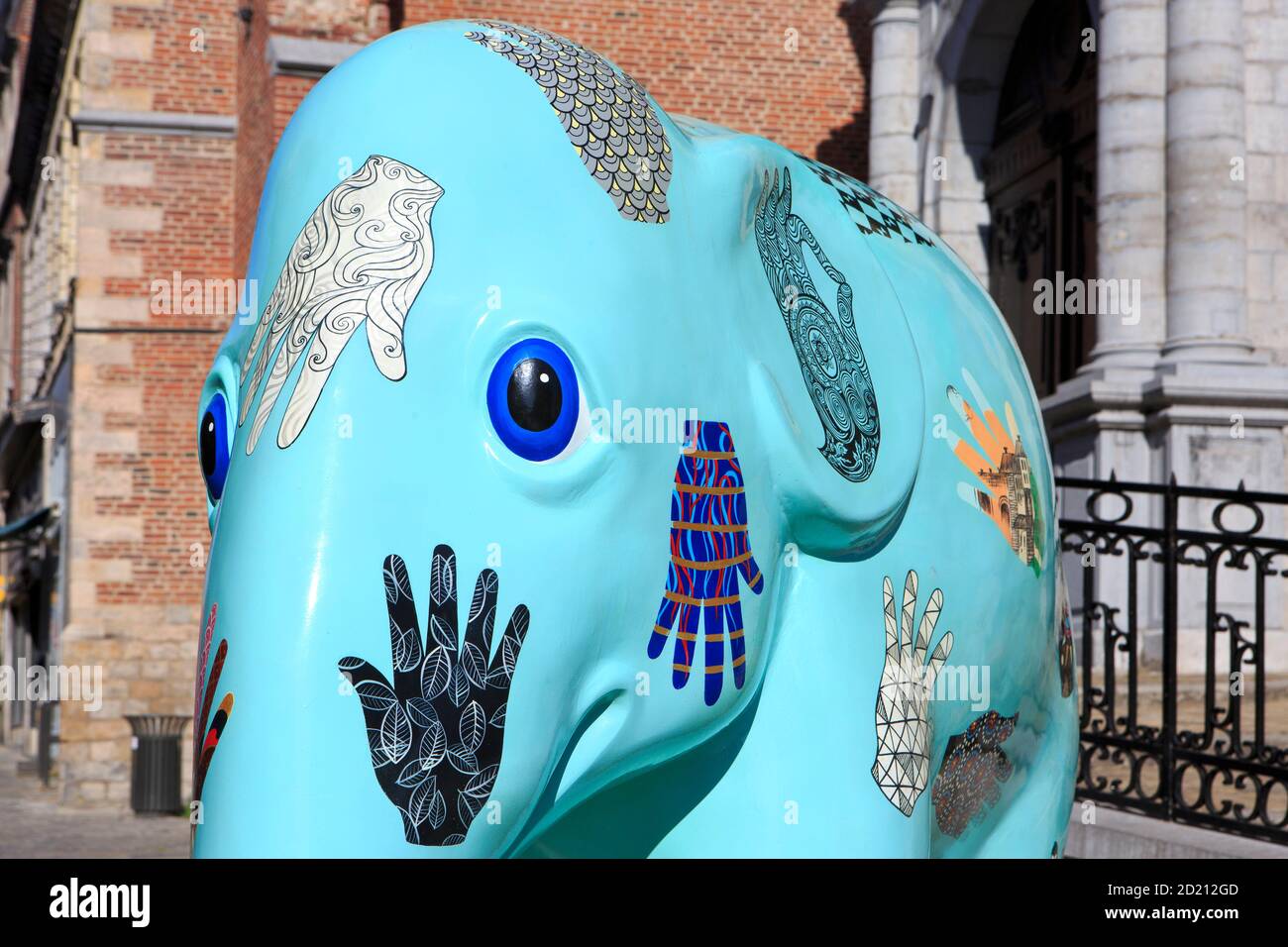 Beautifully hand painted Asian baby elephant statue, part of the ...