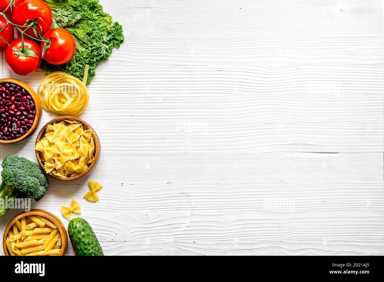 Vegetarian food background - set of vegetables and herbs Stock Photo ...