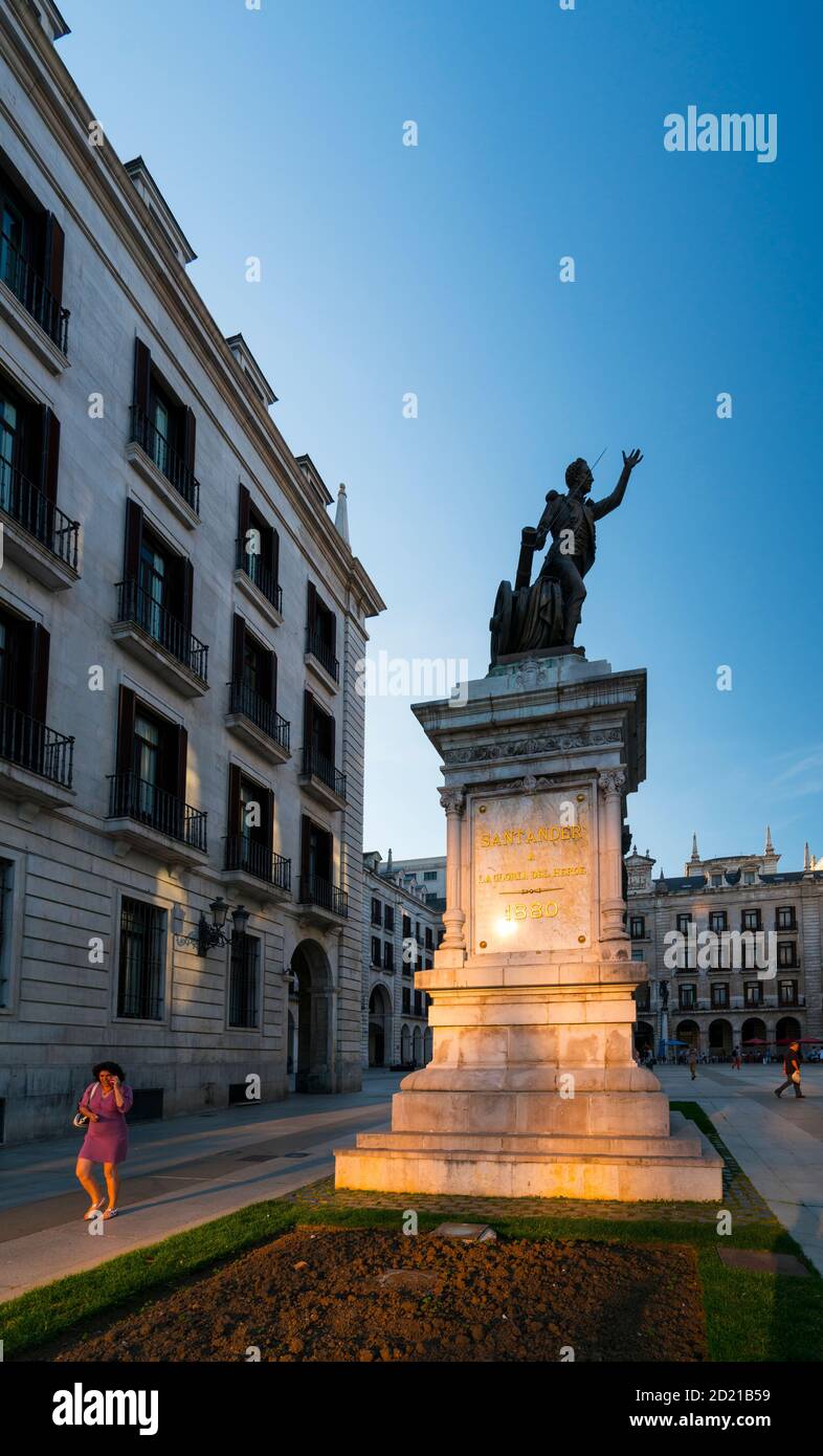 Pedro Velarde Heroe Monument, Porticada Square, Santander, Cantabria ...