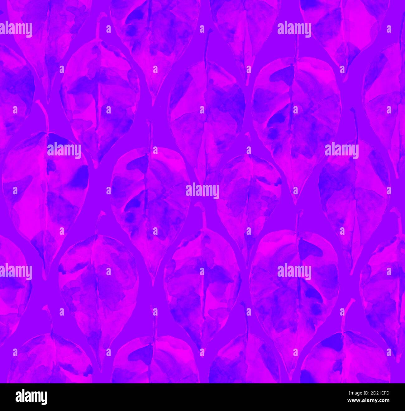 Watercolor leaves seamless pattern. Neon multiplay. Illustration for ...