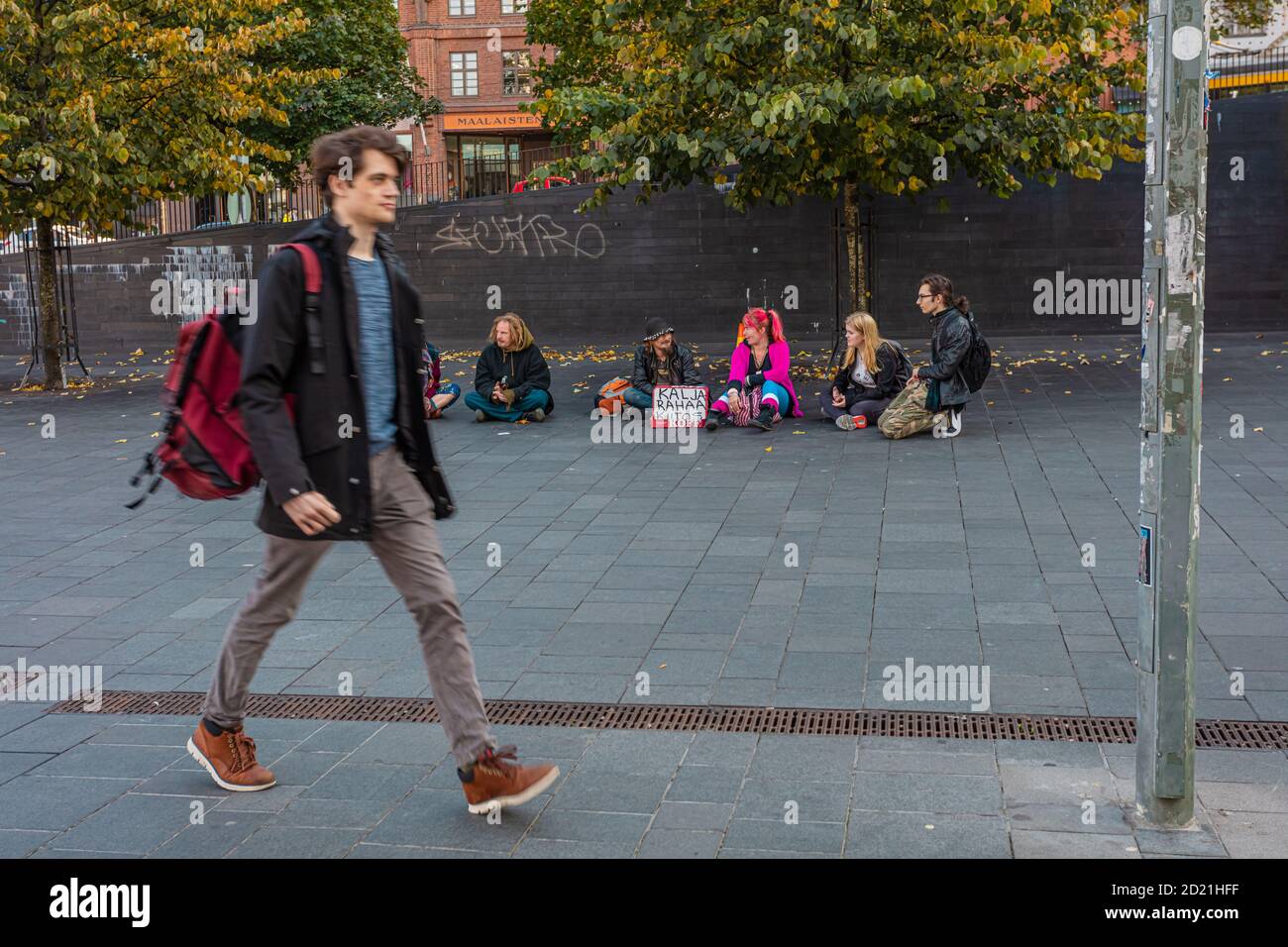 Helsinki, Uusimaa, Finland 2020 October 2, 2020 unemployed, homeless ...