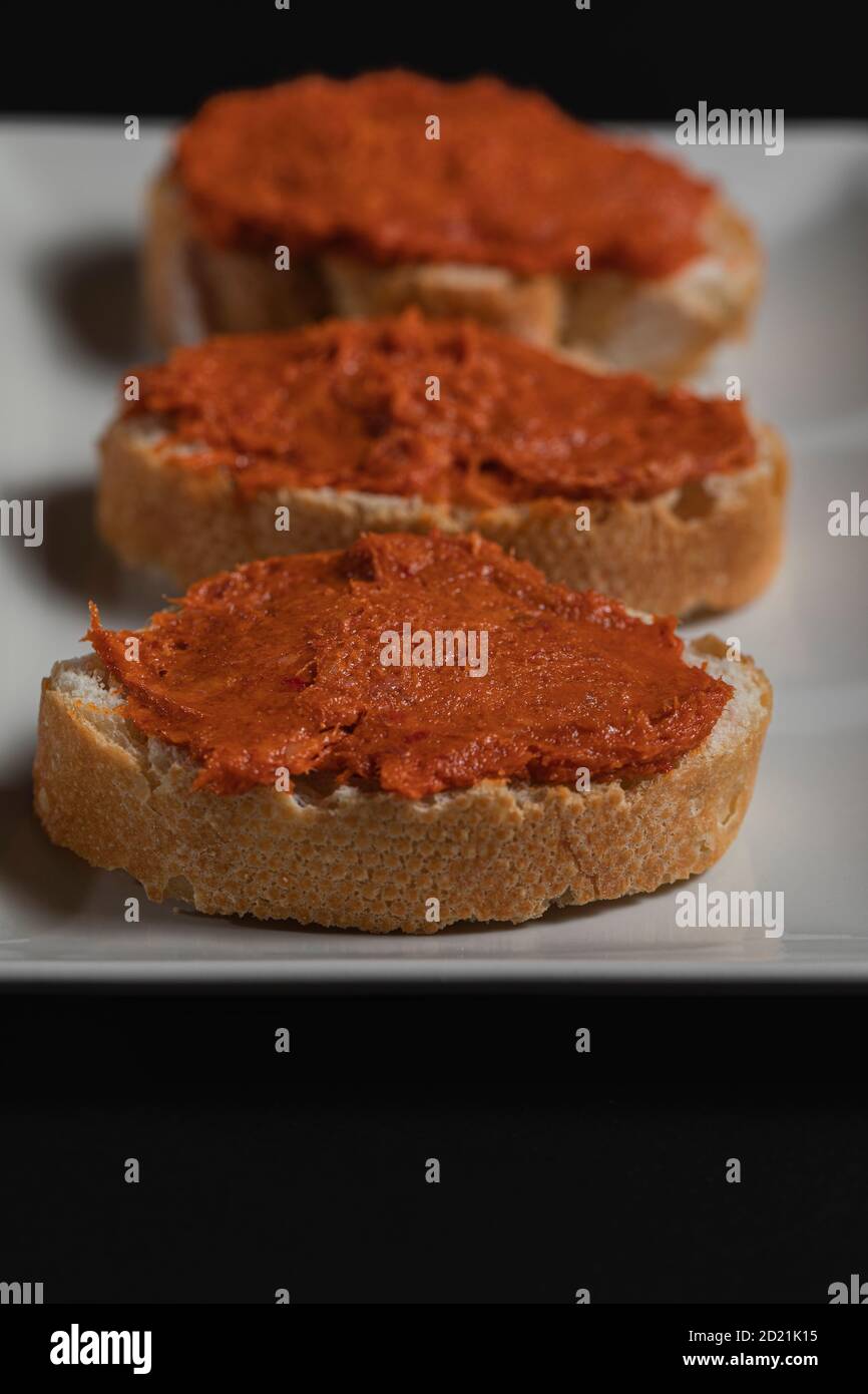 Typical Mediterranean meat spread prepared with pork and paprika Stock ...